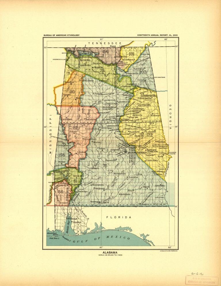 Alabama Land Cessions by Native American Tribes – Access Genealogy