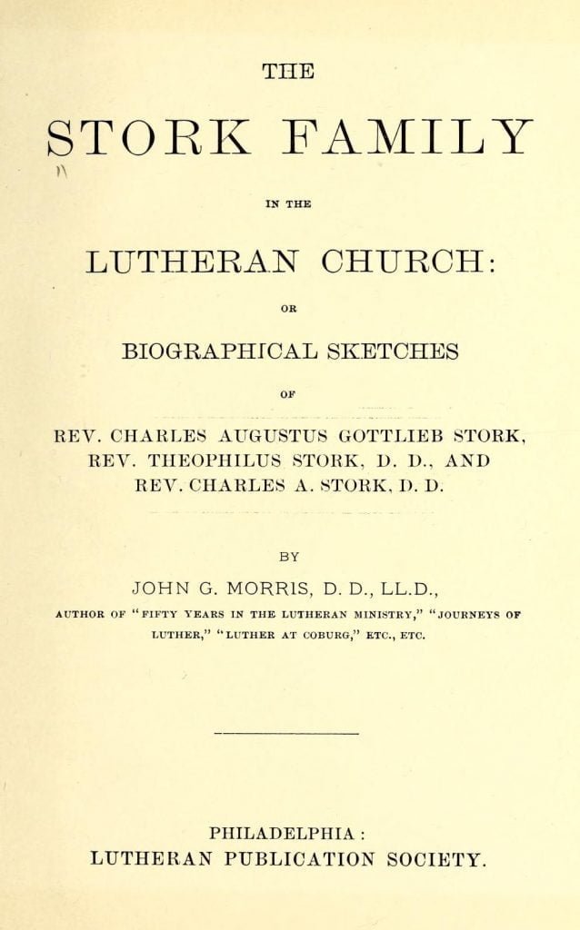 The Stork Family in the Lutheran Church – Access Genealogy
