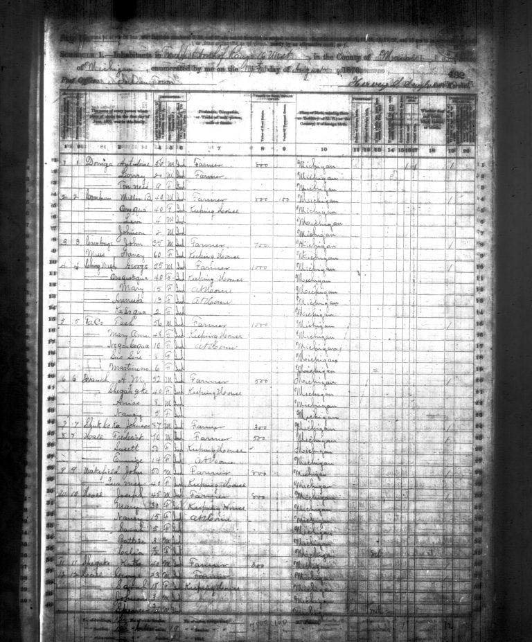 1870 Census Topics – Access Genealogy