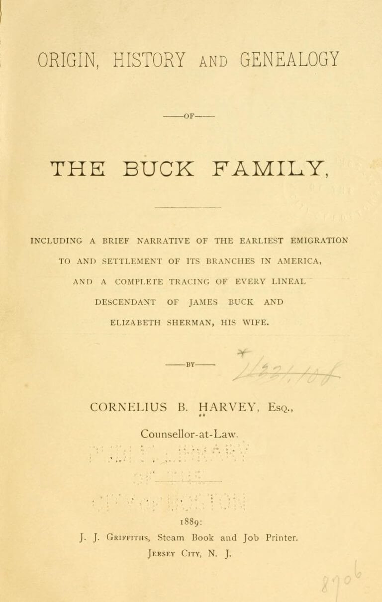 Origin, history, and genealogy of the Buck family – Access Genealogy